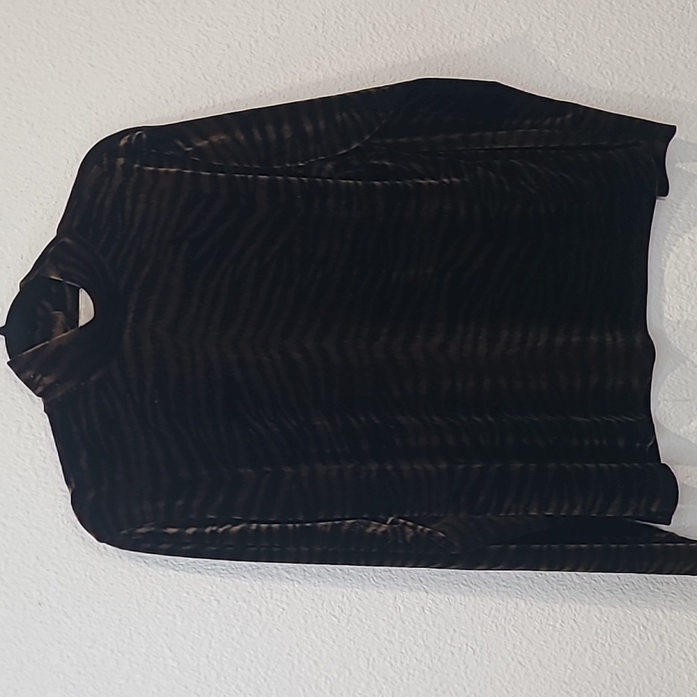 Vintage Christie & Jill Velvet Tiger Stripe Turtlenec… - Gem